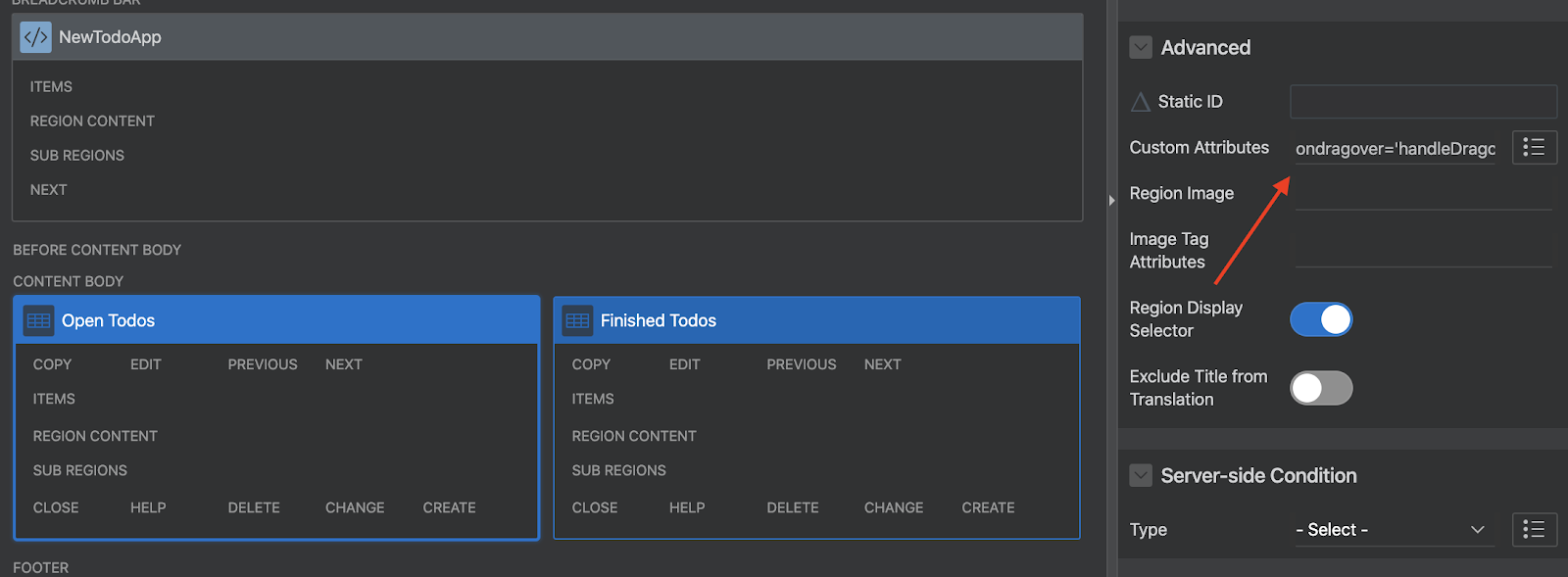Tm Apex Drag And Drop Regions In Oracle Apex Application