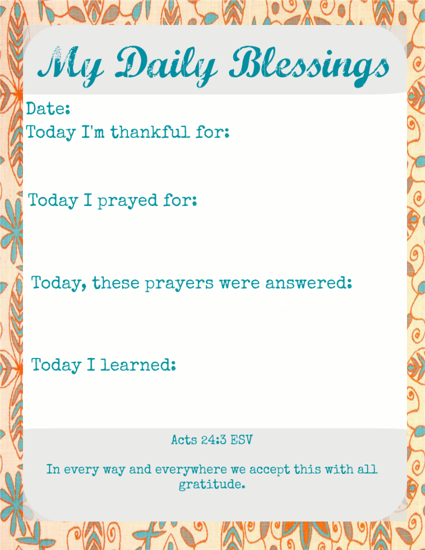 {Jenny Free Style}: daily count your blessings {with free printable}