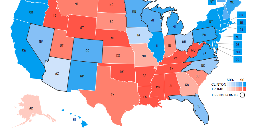 jobsanger: The Latest 2016 Electoral College Maps Favor Hillary Clinton