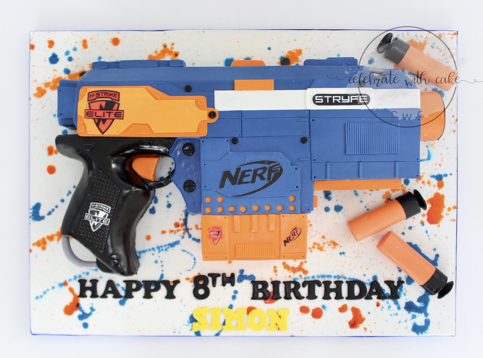 Celebrate with Cake!: 3D sculpted Nerf Gun Cake