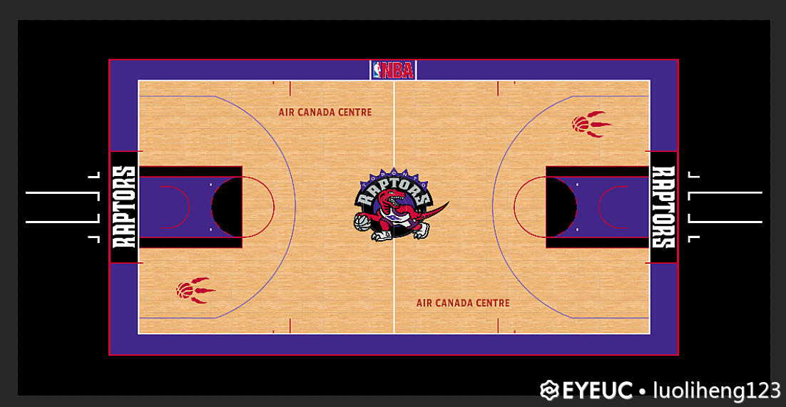 NBA 2K21 Toronto Raptors 1999 court by luoliheng123