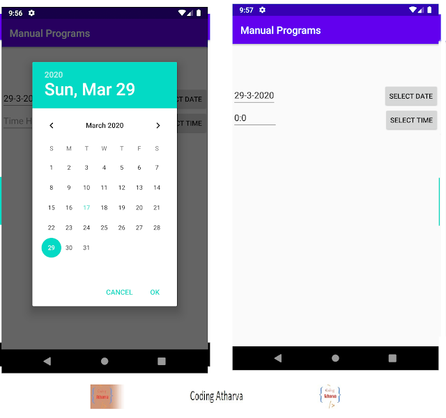 19 Program to demonstrate DatePickerDialog and TimePickerDialog in ...