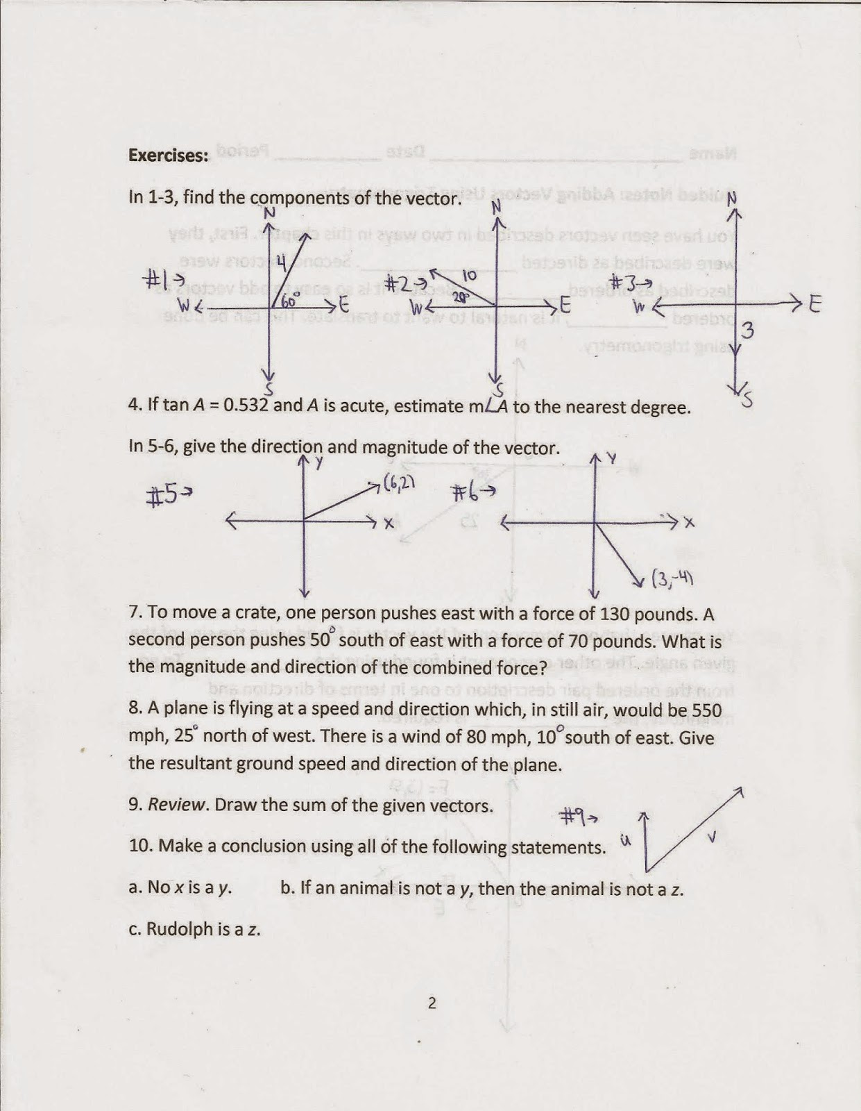 Geometry, Common Core Style: Lesson 14-7: Adding Vectors Using ...