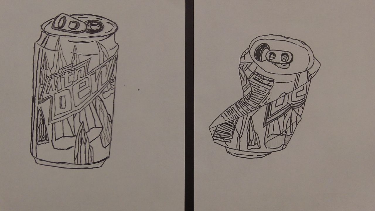 Megan's Art 1: Pop Can Line Drawing