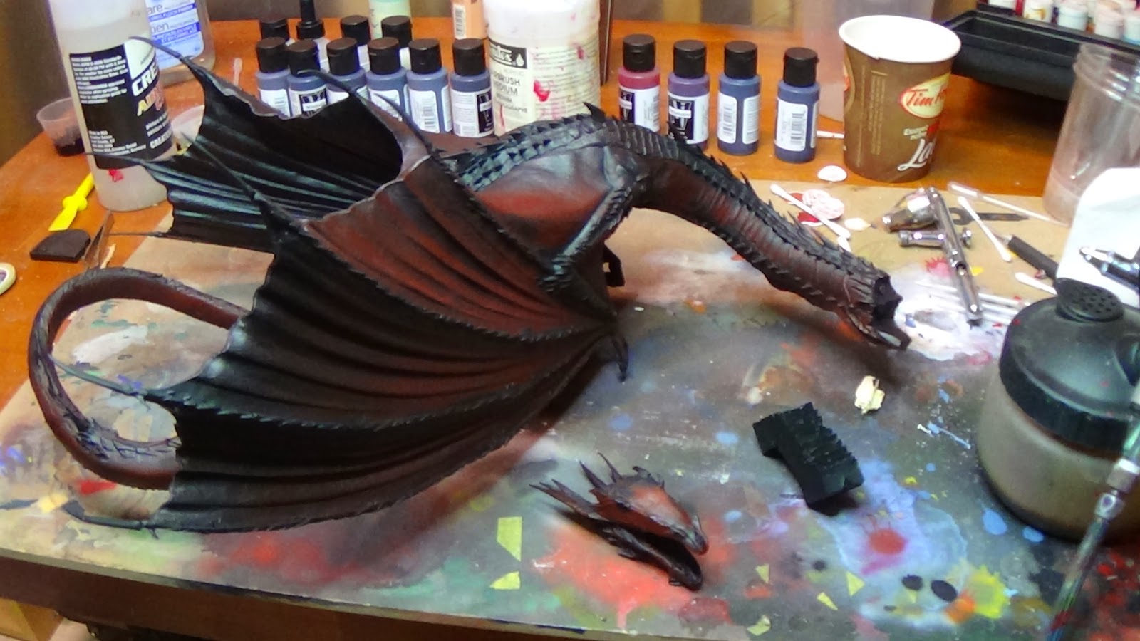 Watching Paint Dry: Smaug painting WIP 1