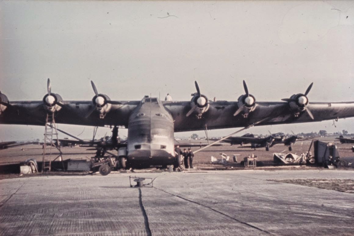 World War II in Color: Messerschmitt Me 323 Parked at Airfield