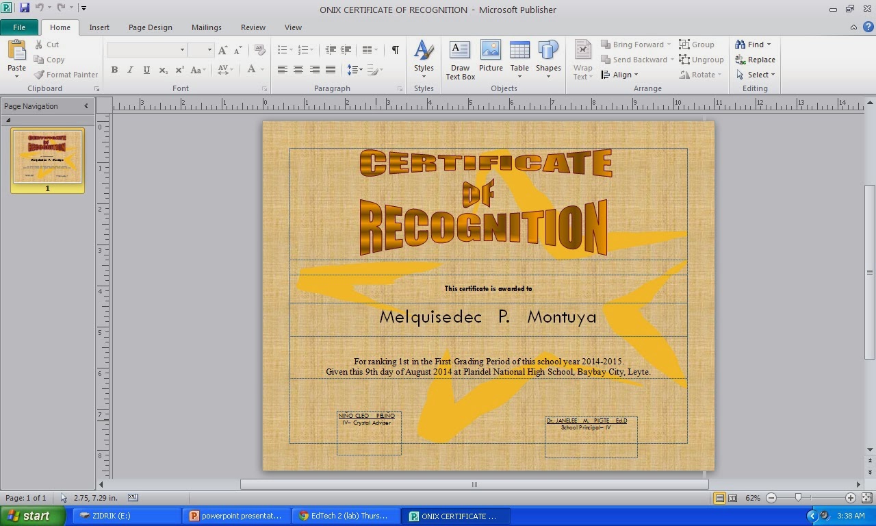 HUBOGXERCISES: Exercise #09 (MS Publisher)