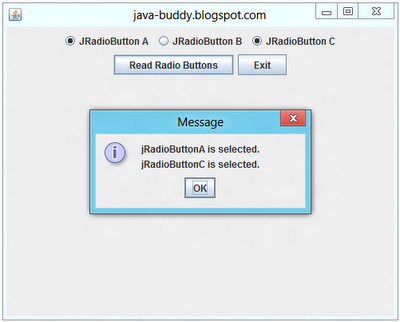 Java-Buddy: Example of using Swing JRadioButton