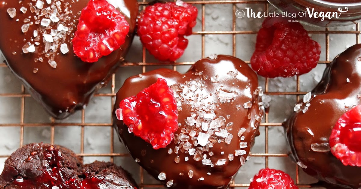 Valentines Raspberry Heart Brownies | The Little Blog Of Vegan