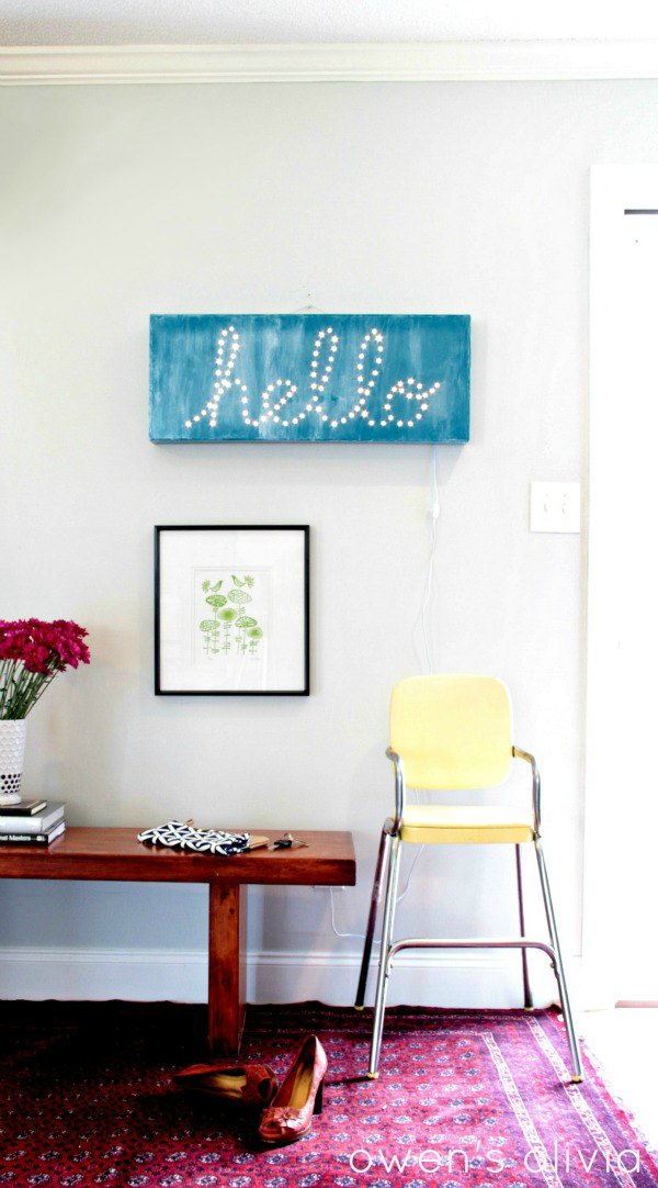 owen's olivia: DIY Illuminated Hello Sign || tutorial