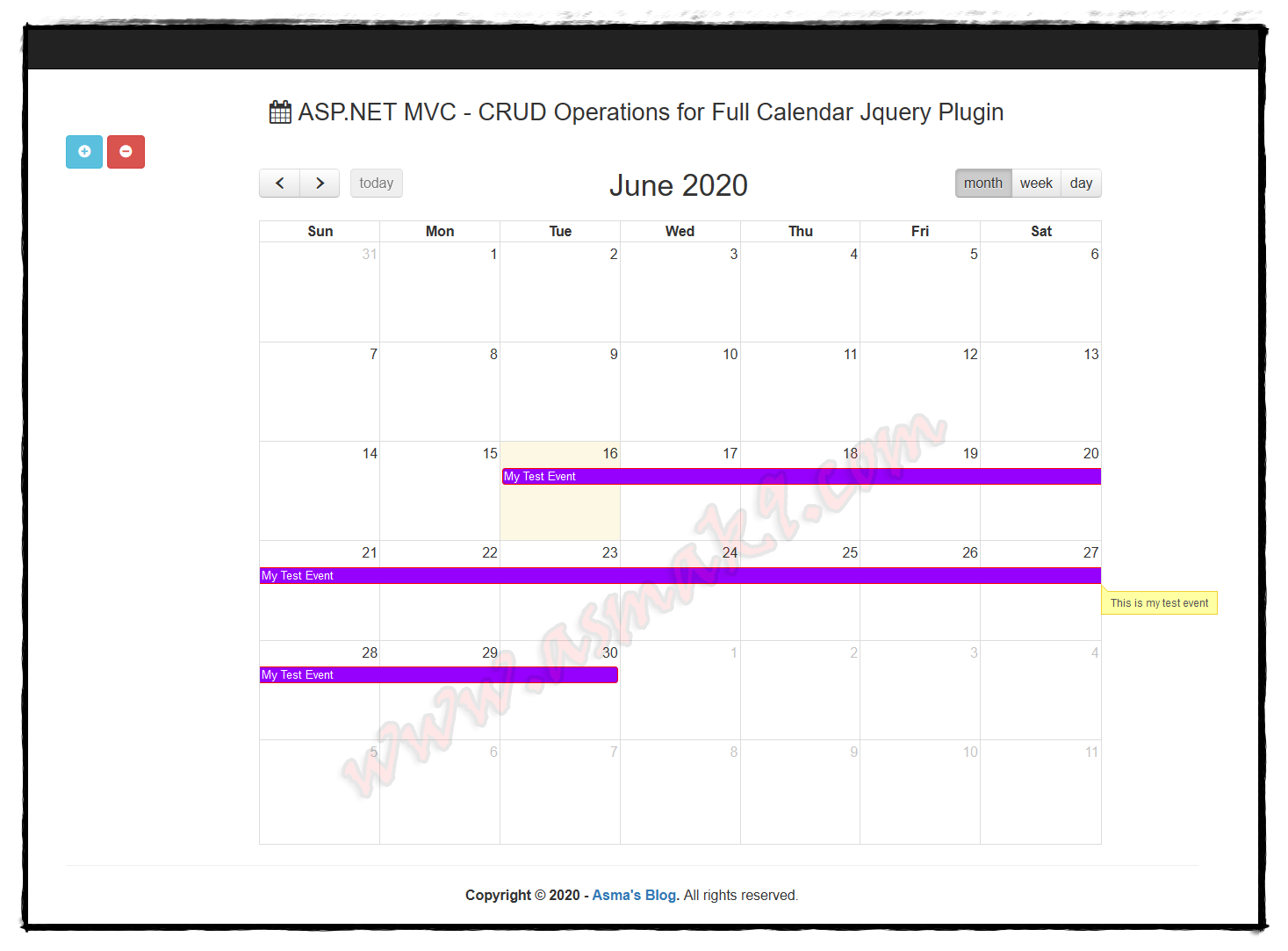 Event Manager using ASP.NET MVC and Jquery Full Calendar Plugin - Asma ...