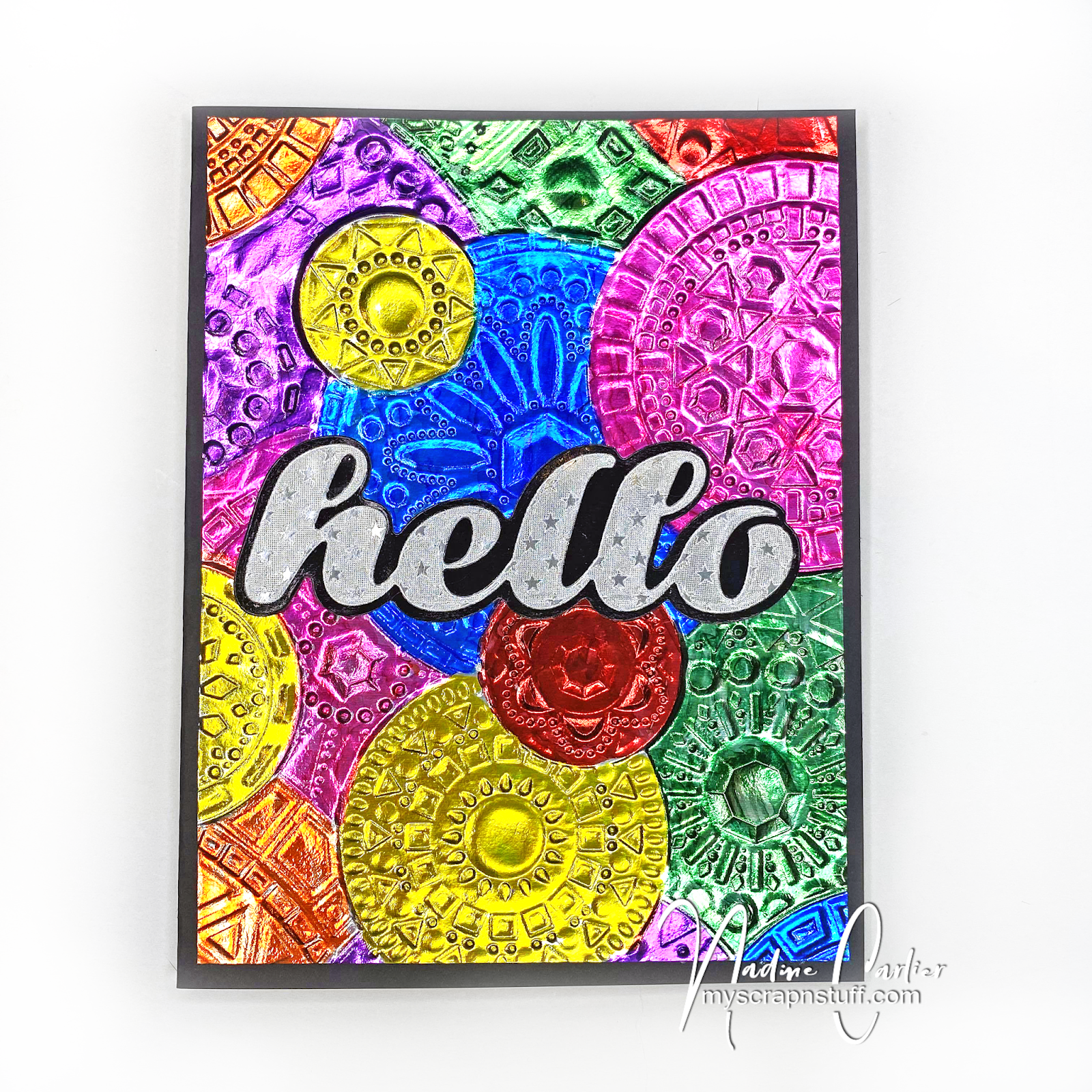 Using Copic Markers To Color On Foiled Paper - Hello Cards ~ Nadine Carlier