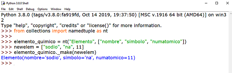 APRENDER A PROGRAMAR CON PYTHON: NAMEDTUPLES