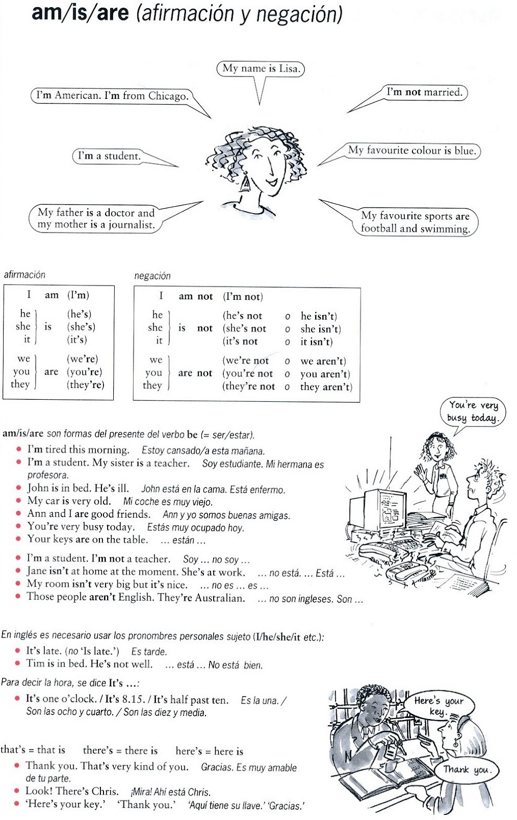 Student´s Blog: Verb to be: Affirmative and Negative sentences