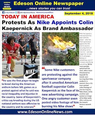 Edeson Online Newspaper: Protests As Nike Appoints Colin Kaepernick As ...