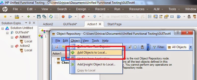 Unified Functional Testing 11.5: Object Repository in UFT 11.5