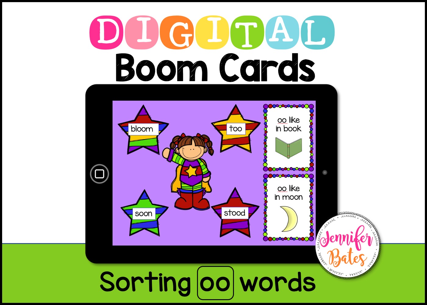 Finally in First: Free Boom Cards Diphthong OO Sort