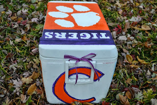 Clemson Girl: Clemson hand-painted coolers