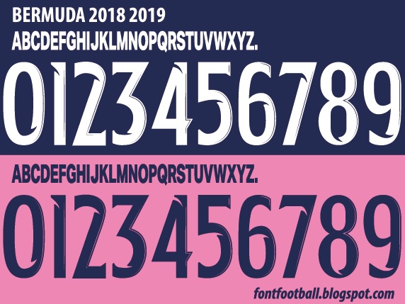 FONT FOOTBALL: Font Vector Bermuda 2018 2019 kit