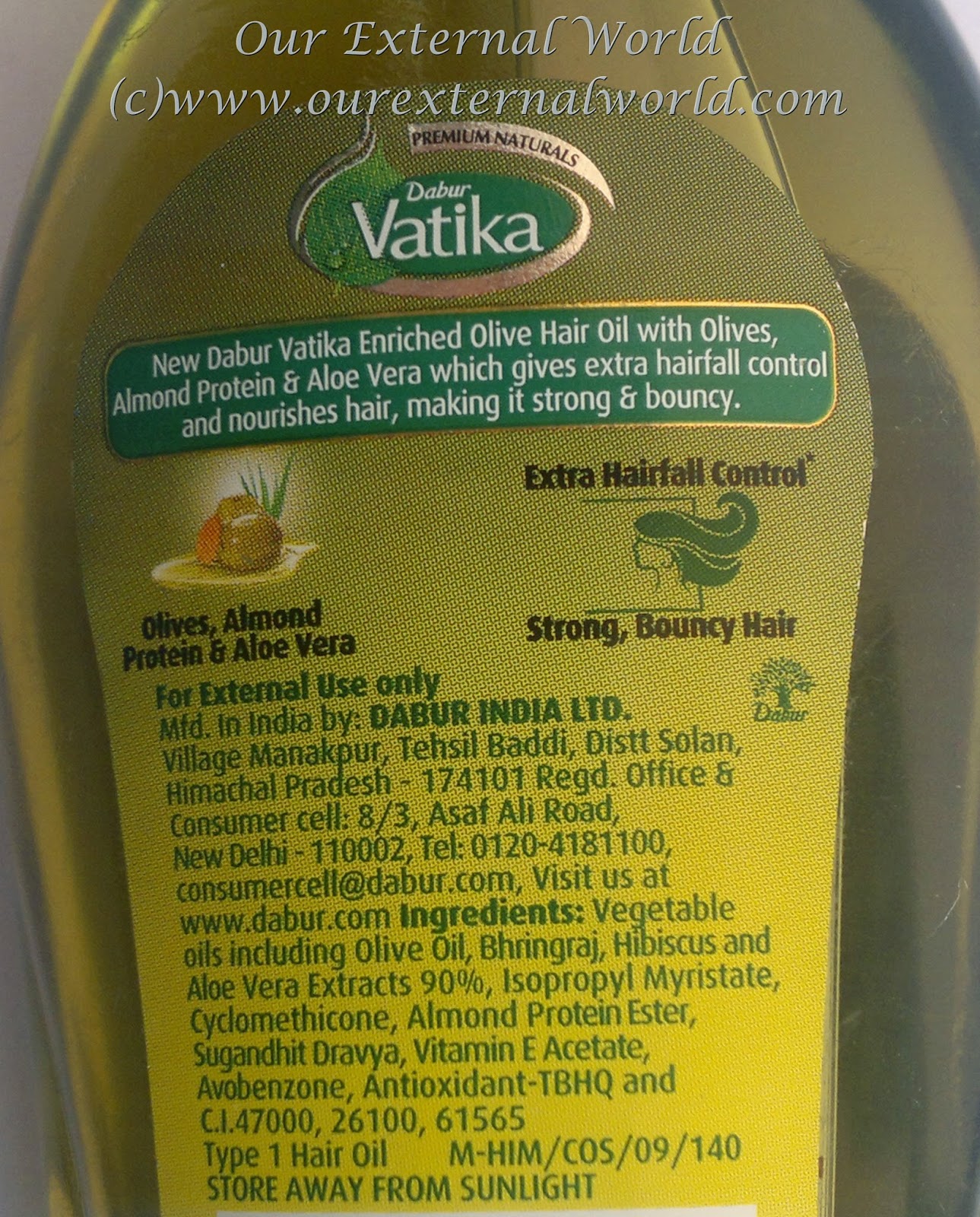 Dabur Vatika - Enriched Olive Hair Oil - Extra Hair Fall Control - Review