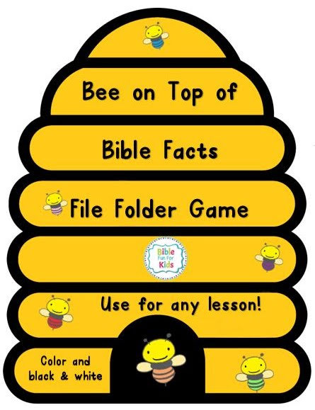 Bible Fun For Kids: Bee on Top of Bible Facts File Folder Game
