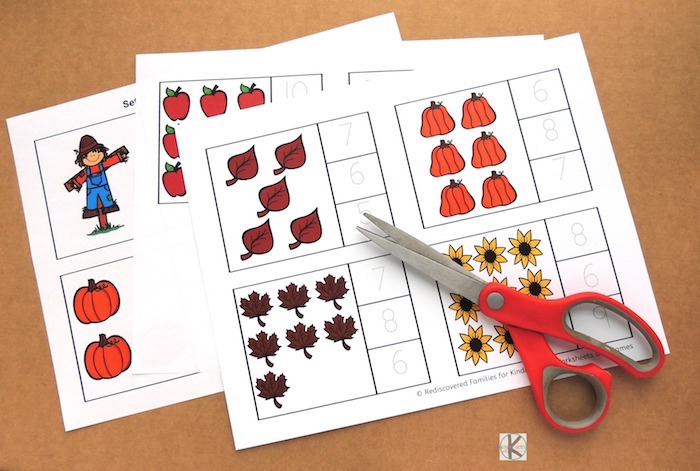 🍂 FREE Printable Fall Counting Math Activity for Kindegarten