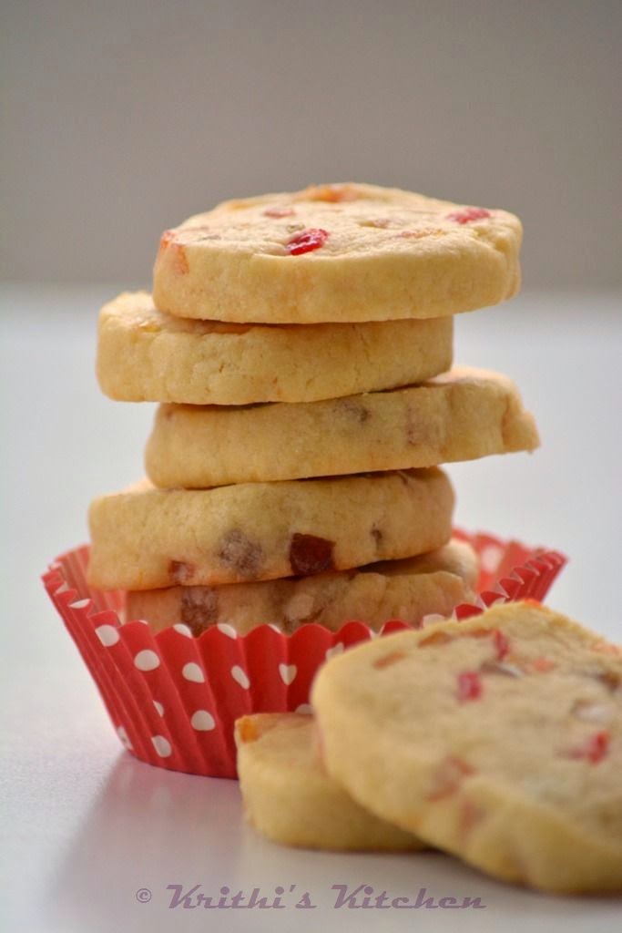 Krithi's Kitchen: Tutti Frutti Biscuits / Candied Fruits Icebox Cookies ...
