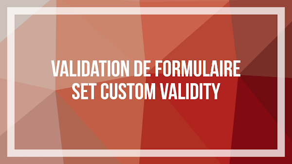 Exemple : Validation de formulaire avec Javascript (setCustomValidity)