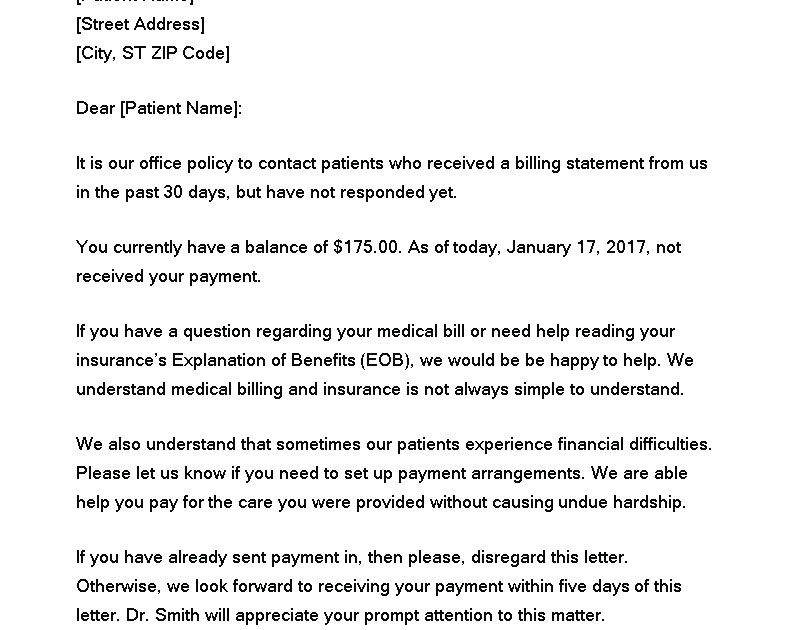 Collection Letter Template For Medical Office ~ Resume Letter