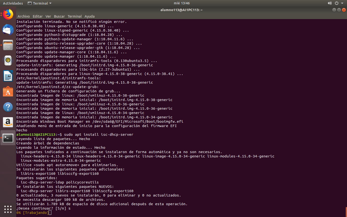 Configurar servidor DHCP en Ubuntu 18.04