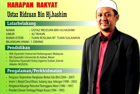Calon PAS N.10 Teluk Pasu; Ustaz Ridzuan Hashim