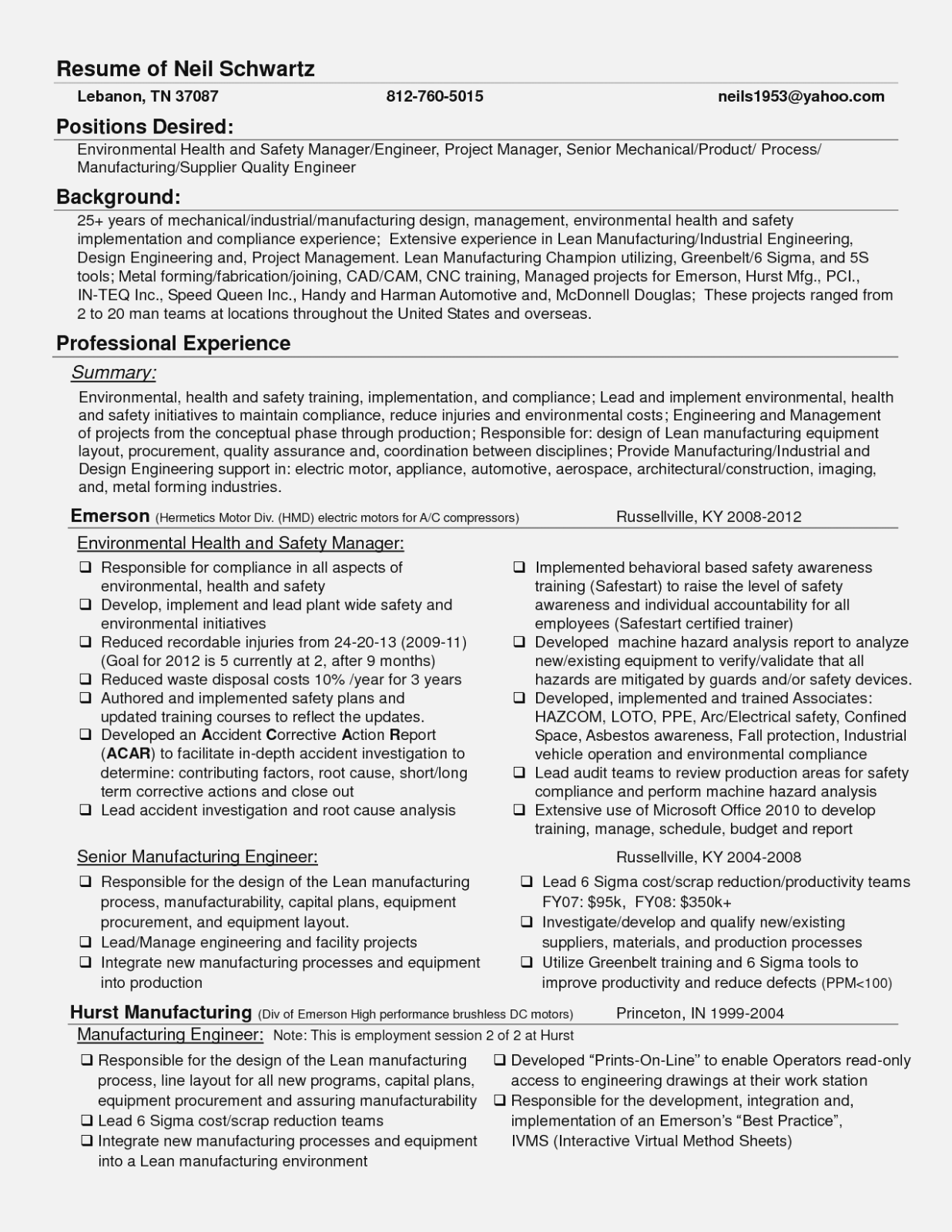 Safety Director Resume Summary 2019 Safety Director Resume Sample 2020