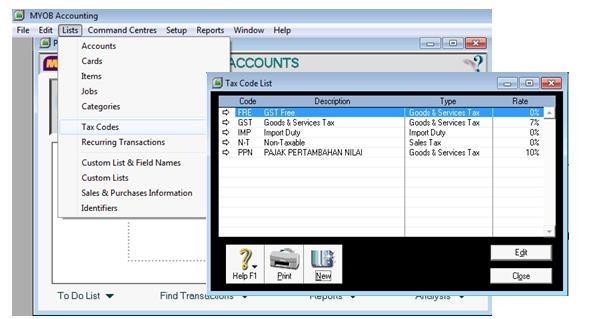 MeryaSarie: CARA MEMBUAT KODE PAJAK DI MYOB ACCOUNTING