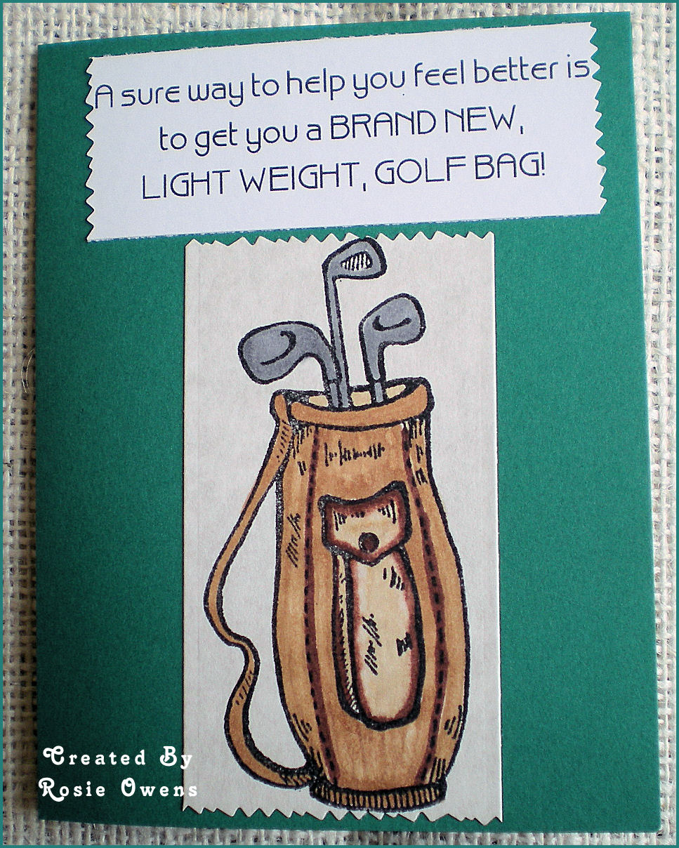 RubberStampRosie's Card Factory: Golf Themed Get Well Card