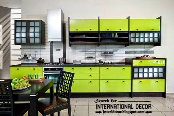 Contemporary Italian kitchen design green cabinets