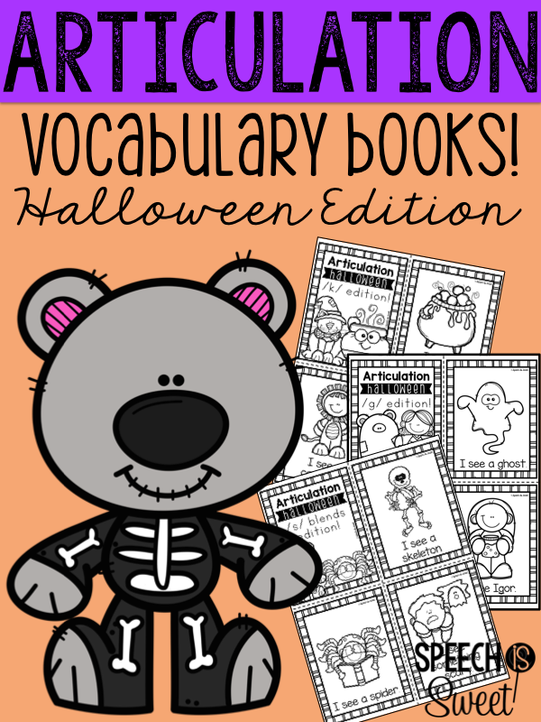 Halloween Articulation Vocabulary Books! {Freebie!} - Speech is Sweet