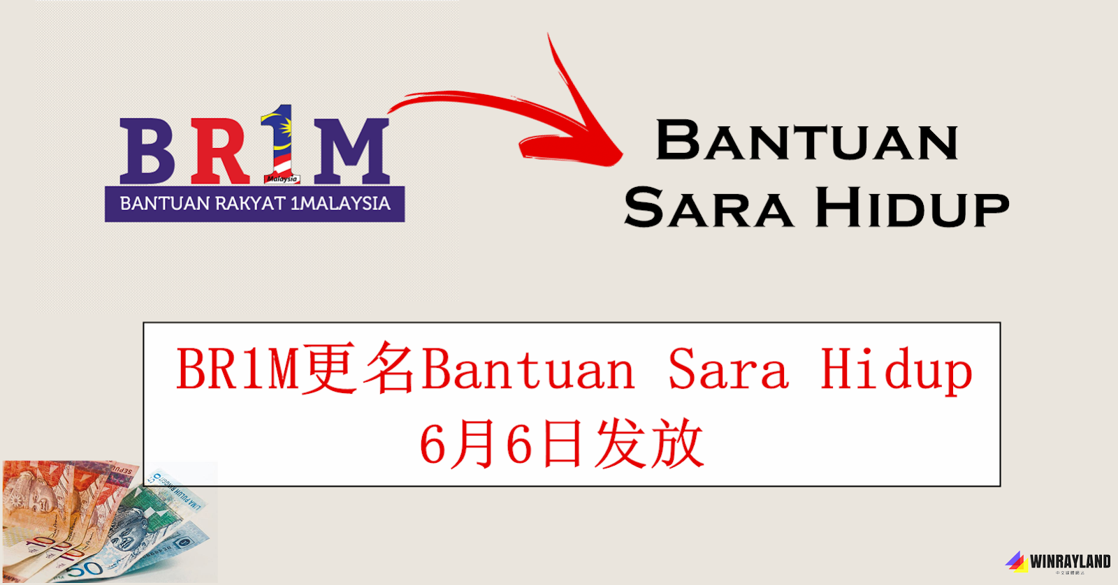 BR1M更名Bantuan Sara Hidup，6月6日开始发放