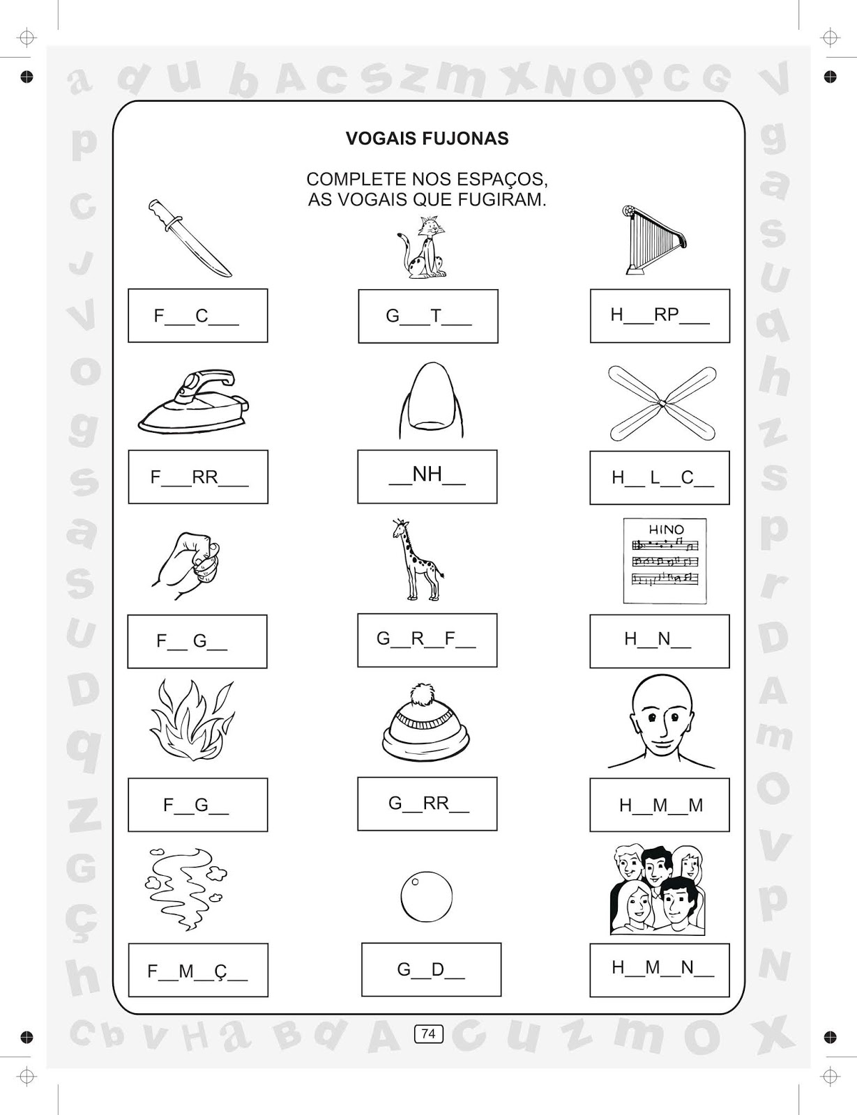 Portuguese alphabet activity ~ Atividade para imprimir