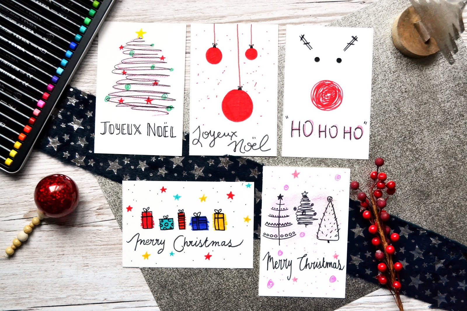 Blog L'univers de Mel: Cartes de Noël : des DIY simples et rapides