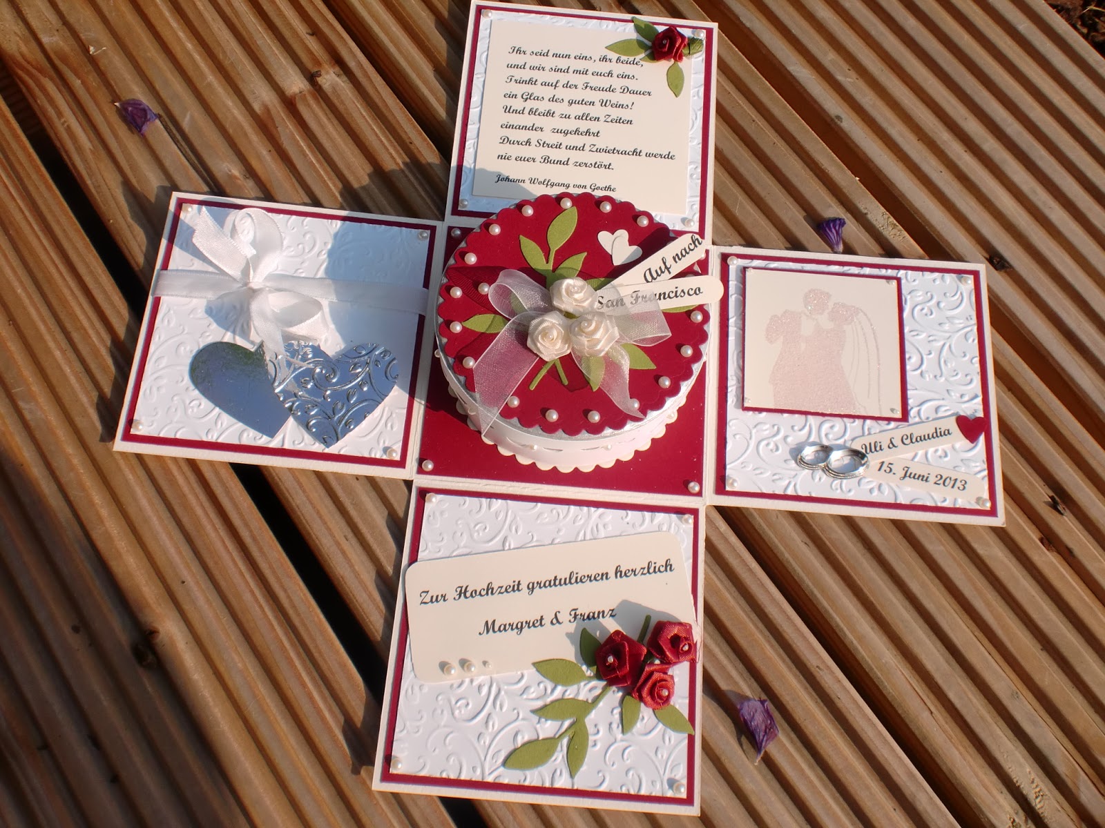 Kartenzauber : Zur Hochzeit eine Explosionsbox