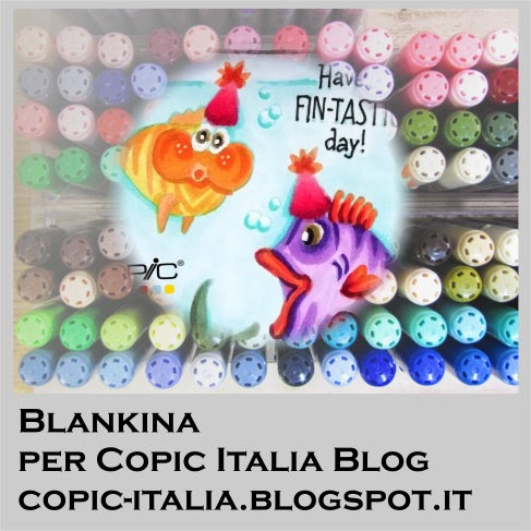 Copic Italia: Revealwheel card funny fishes