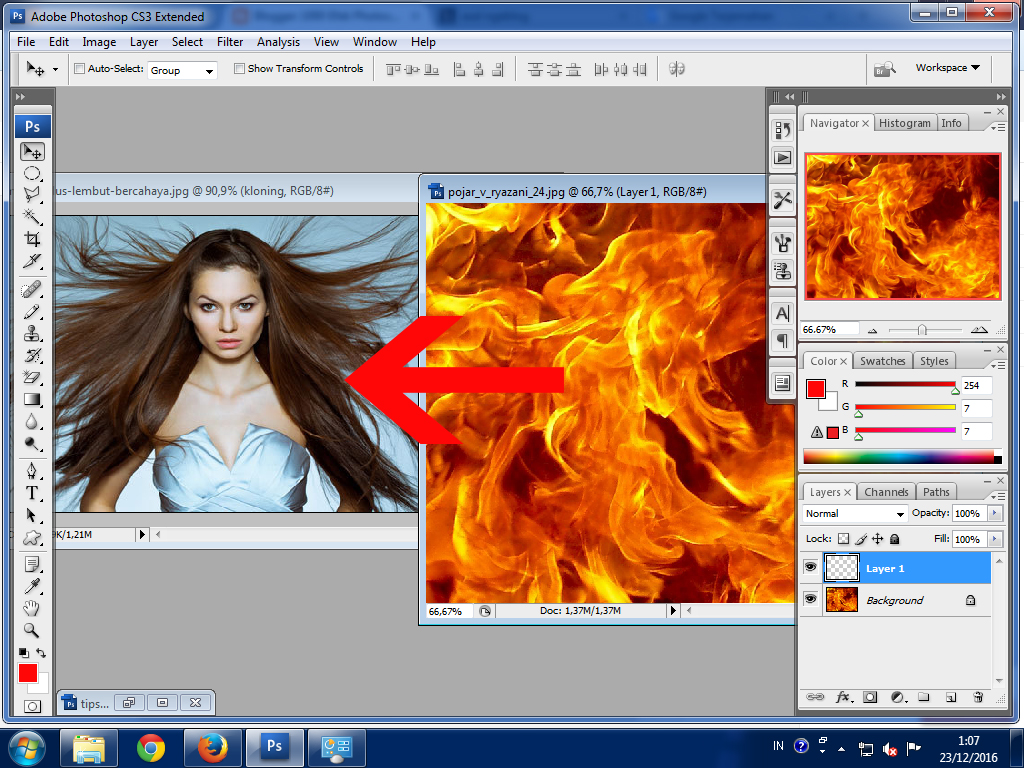 1000 Efek Photoshop: photoshop efek manusia api