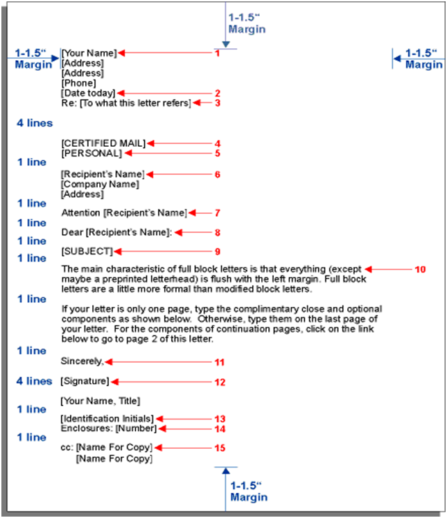 Components Of A Letter - Billing Template