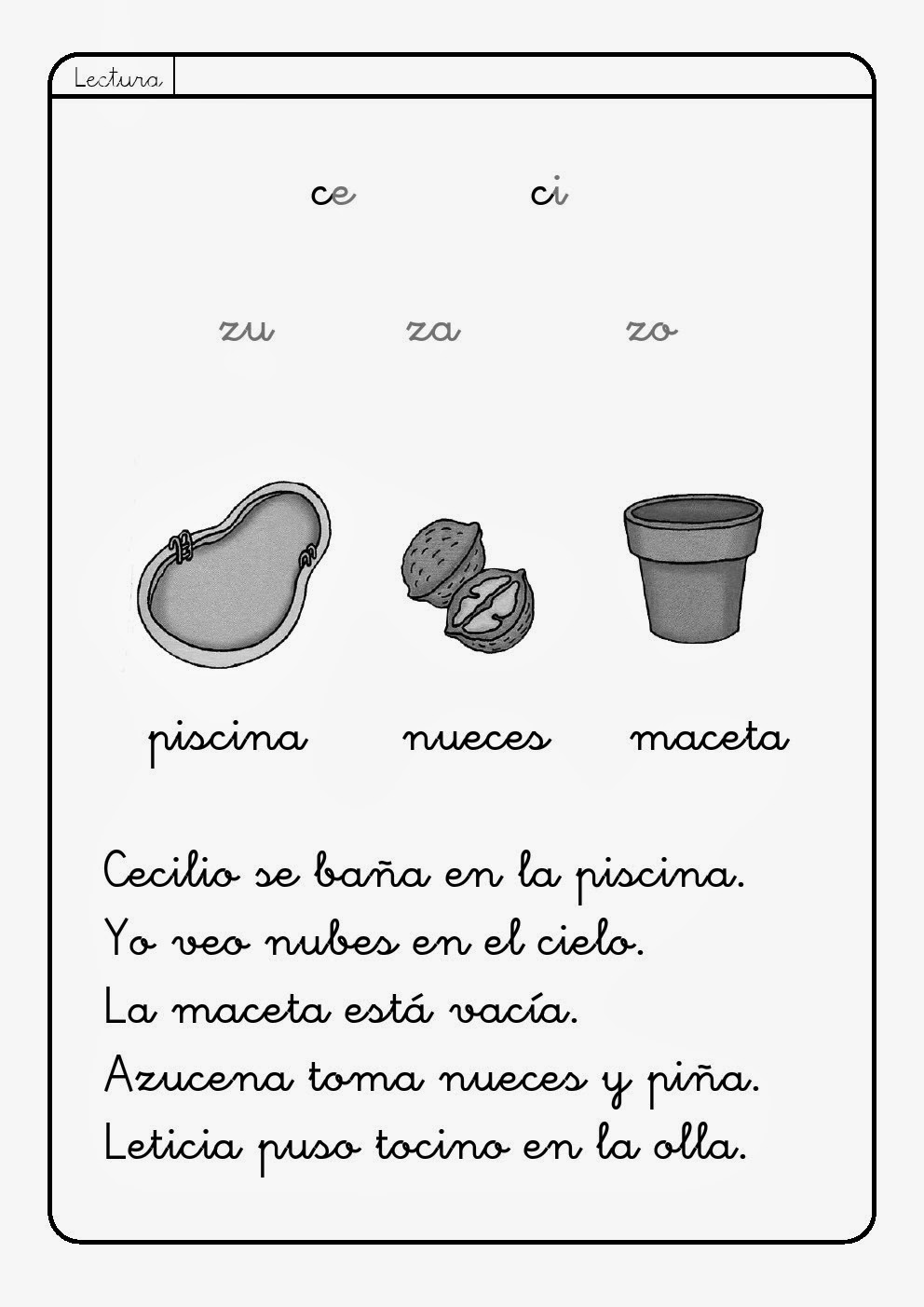 MIS PEQUES DE 4 AÑOS B: LECTURA LETRA Z