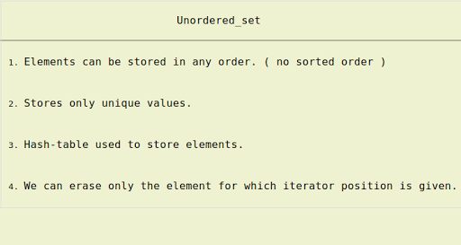 Differences between Set, Multi-set, Unordered_set, Unordered_multi-set