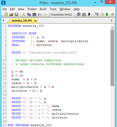 Fortran, CFD, y otras cosas: Operaciones numéricas en Fortran