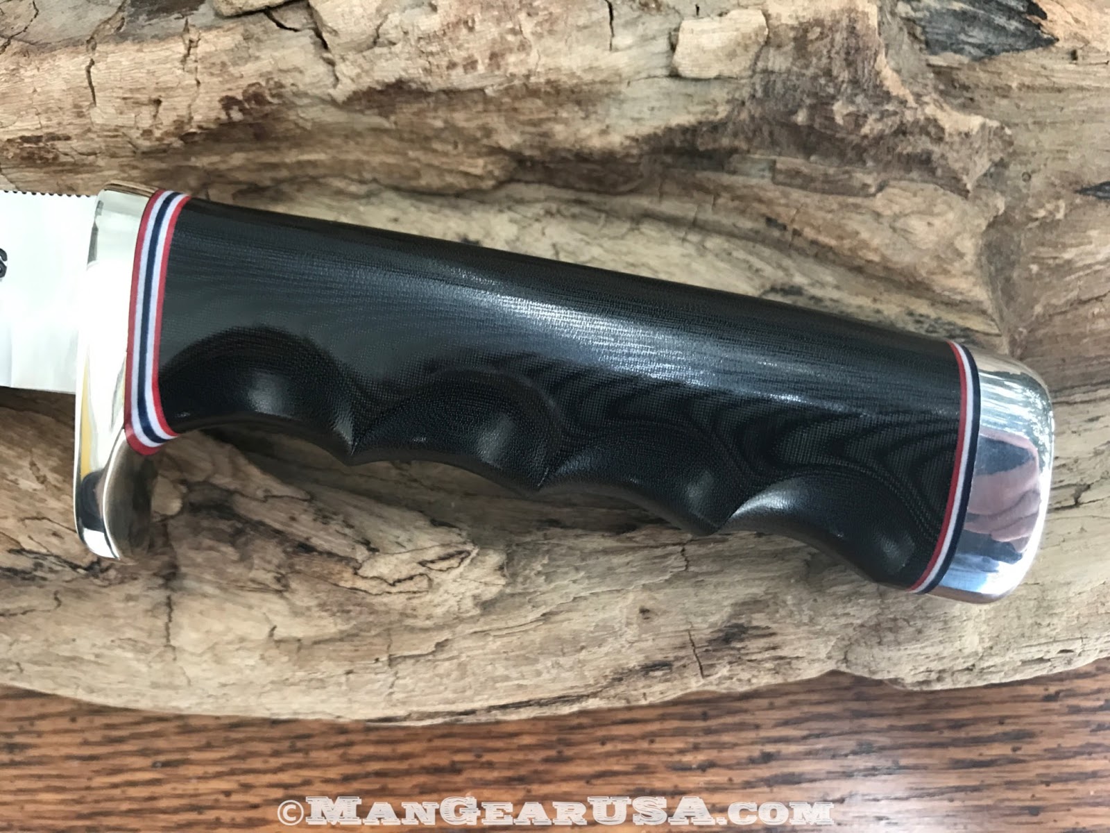 Man Gear: Randall Made Model 23 GameMaster Black Micarta,Finger Grooves
