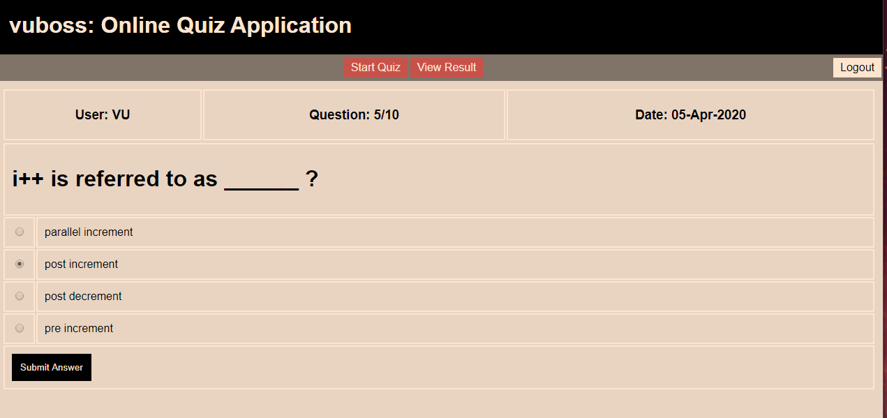 Online Quiz System Project CS619 - SRS, Design Docs and Final ...