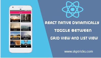 React Native dynamically Toggle between Grid View and List View | SKPTRICKS