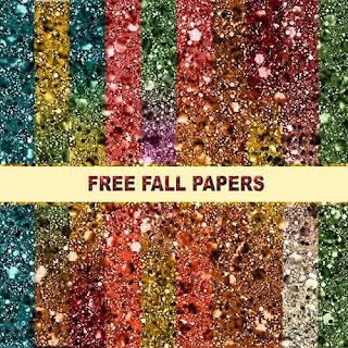 Free Fall Theme Glitter Papers